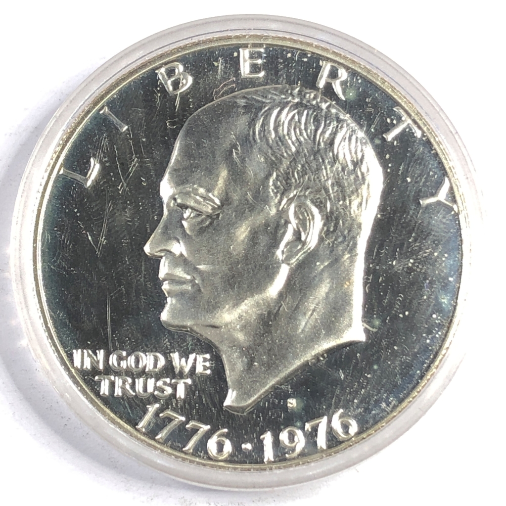 1976-S Proof Silver Clad Eisenhower Dollar*Deep Cameo*In Protective Capsule | Property Room