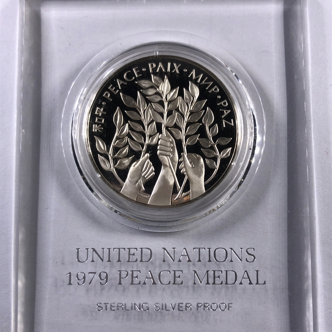 1979 Sterling Silver Proof United Nations Peace Medal*In Original ...