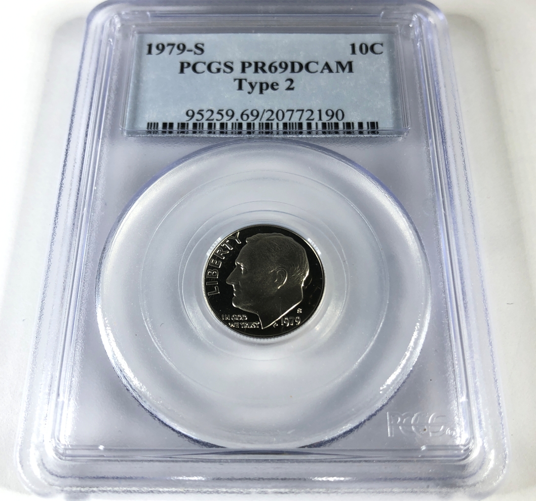1979-S Proof Roosevelt Dime Type 2*Graded PR69 DCAM by PCGS | Property Room