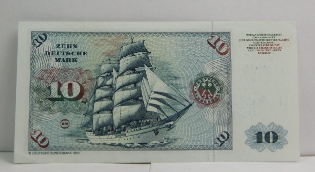 1980 Germany 10 Deutsche Mark Crisp Uncirculated Bank Note | Property Room
