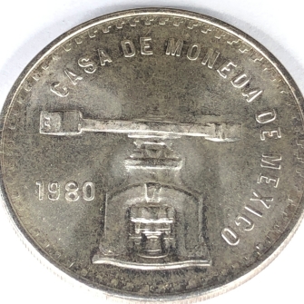1980 Mexico One Troy Ounce .925 Casa De Moneda De Mexico Peso ...