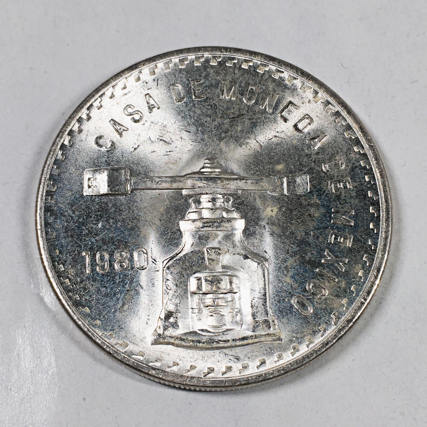 1980 Mexico One Troy Ounce .925 Casa De Moneda De Mexico Peso*High ...