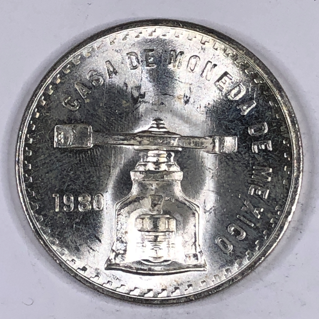 1980 Mexico One Troy Ounce .925 Casa De Moneda De Mexico Peso*High ...