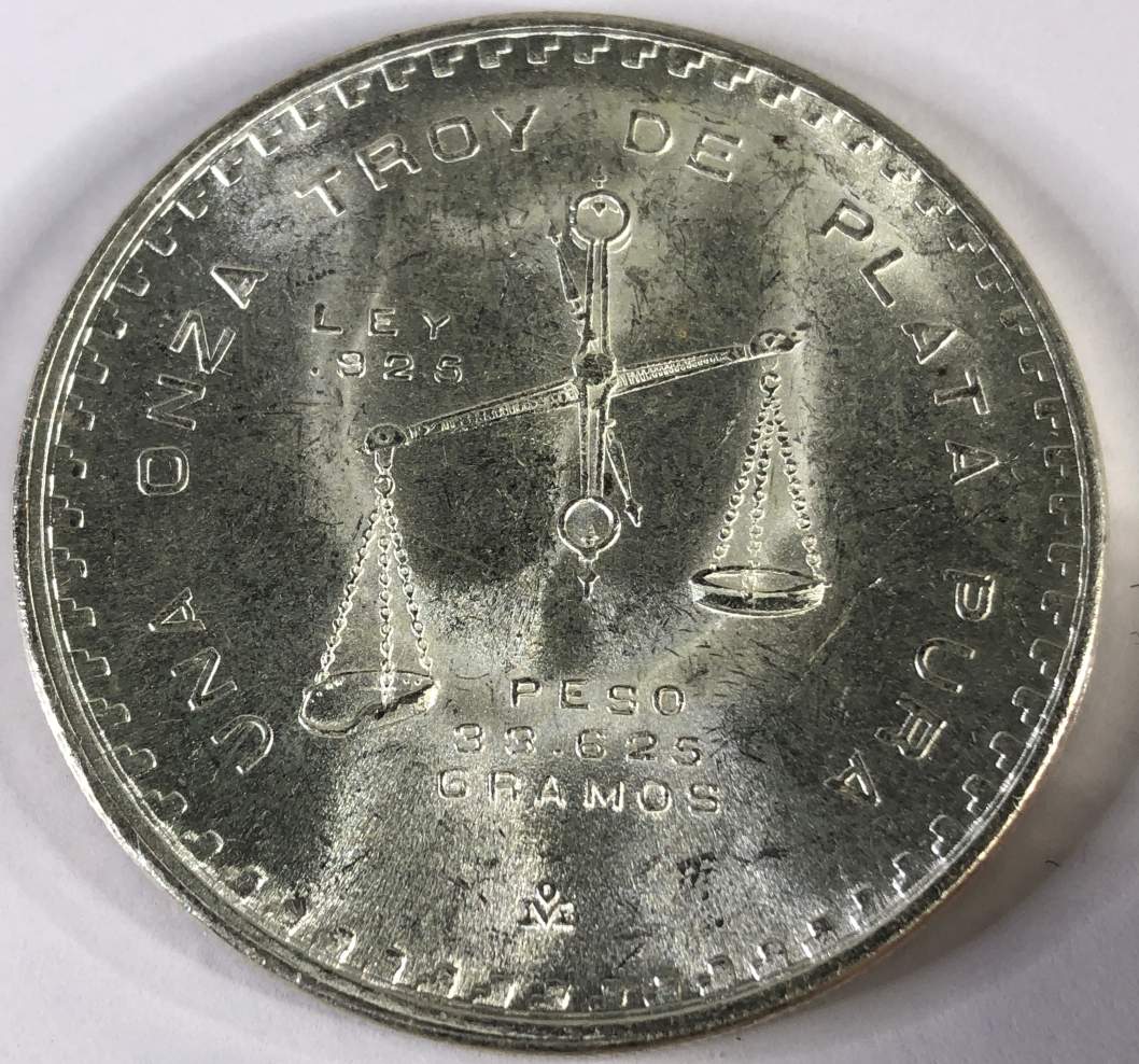 1980 Mexico Silver Unza 1 Troy Oz Bullion Coin | Property Room