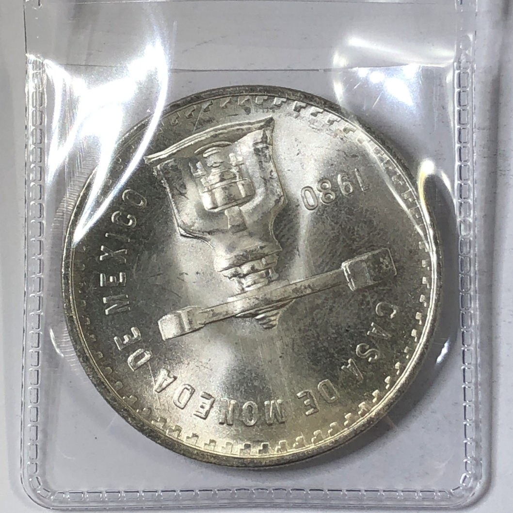 1980Mo Casa De Moneda De Mexico Silver Peso*One Troy Ounce Pure Silver ...