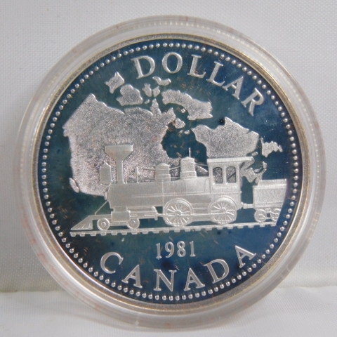 1981 Canada Proof Silver Dollar - 100th Anniversary of the Trans Canada ...