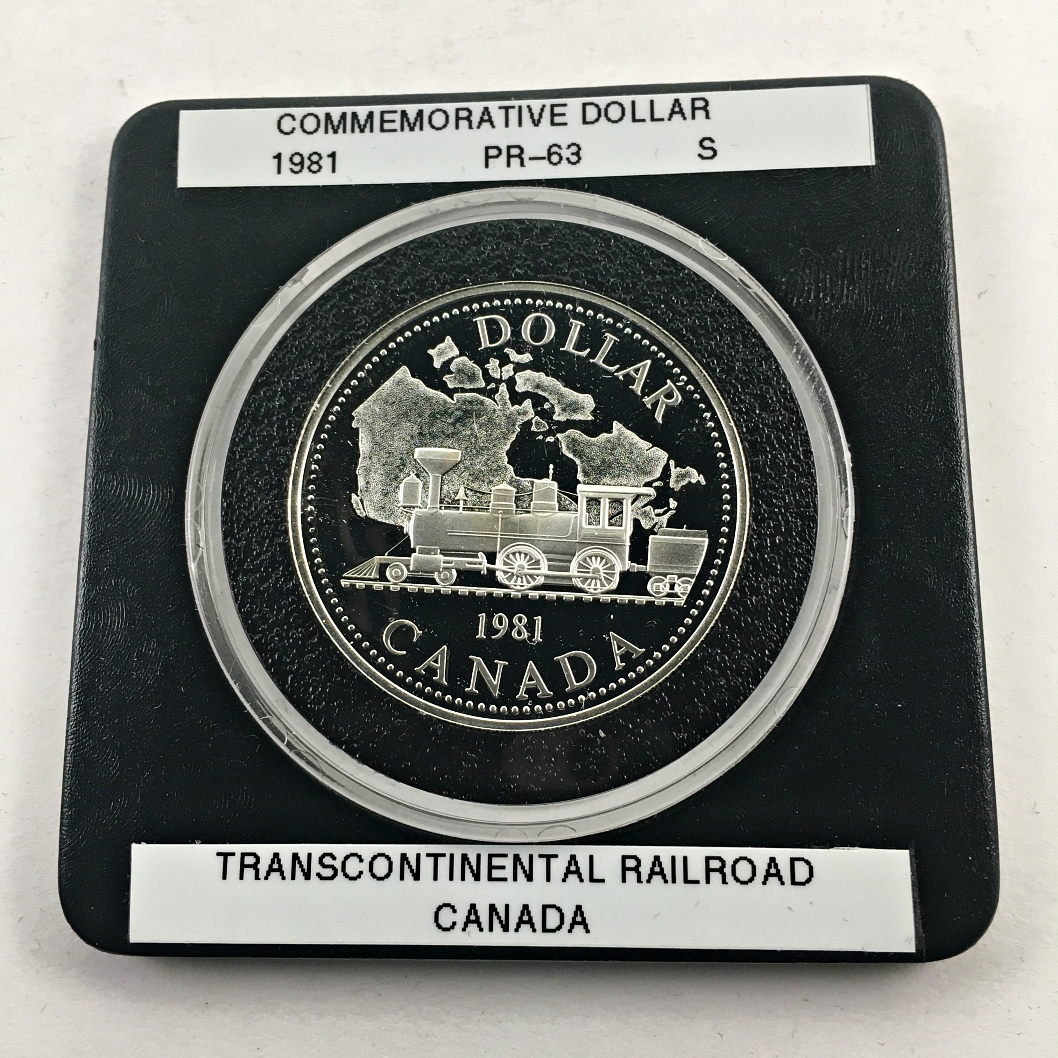 1981 Canada Transcontinental Railroad Proof Silver Dollar*Deep Cameo*In ...