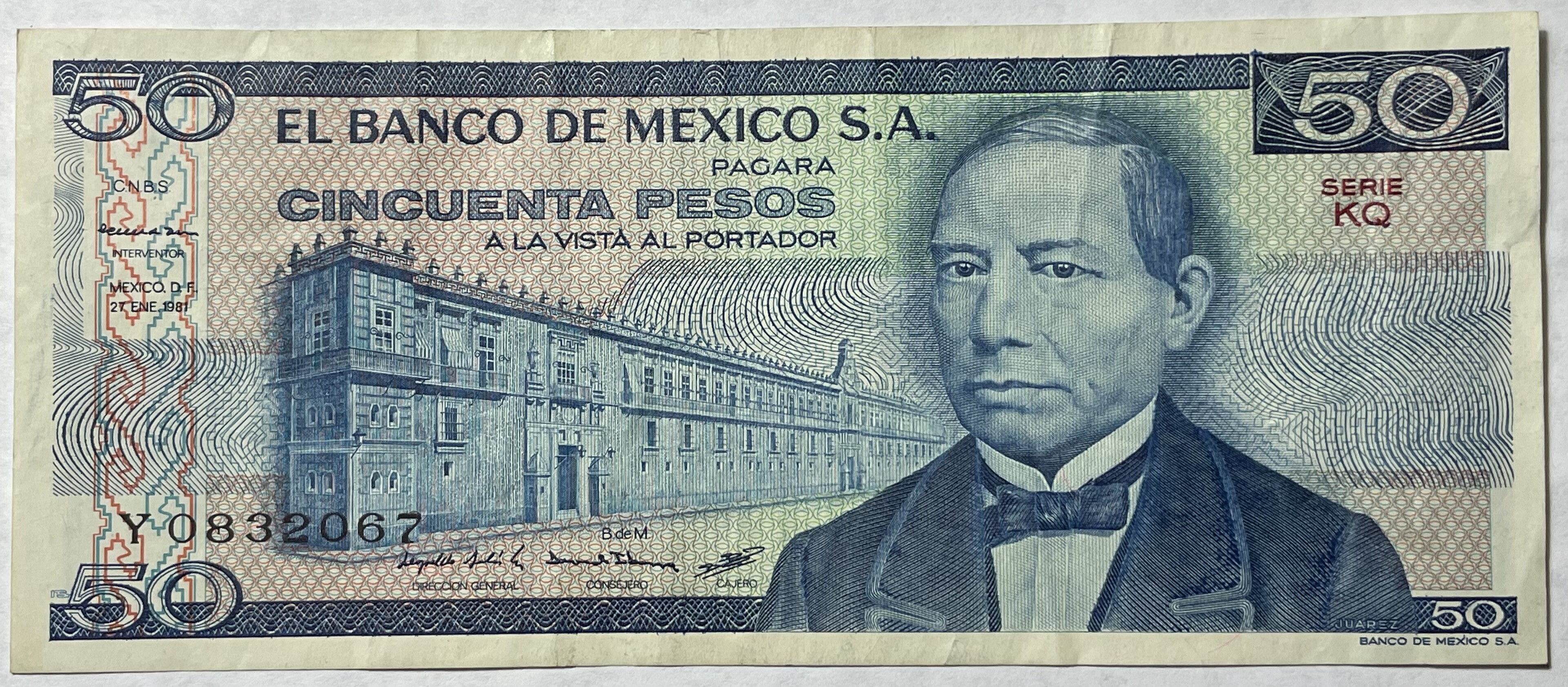 1981 Mexico 50 Pesos Bank Note | Property Room