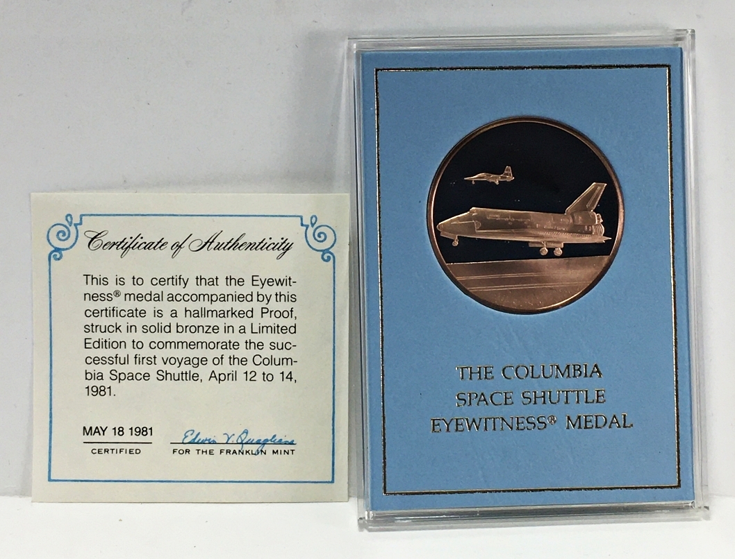 1981 Solid Bronze Limited Edition Eyewitness Medallion*The Columbia ...