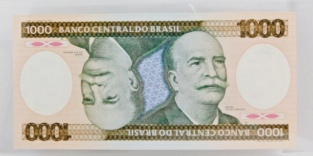 1981-1986 Brazil 2nd Edition, 2nd Family Variety 1000 Cruzeiros - Crisp ...