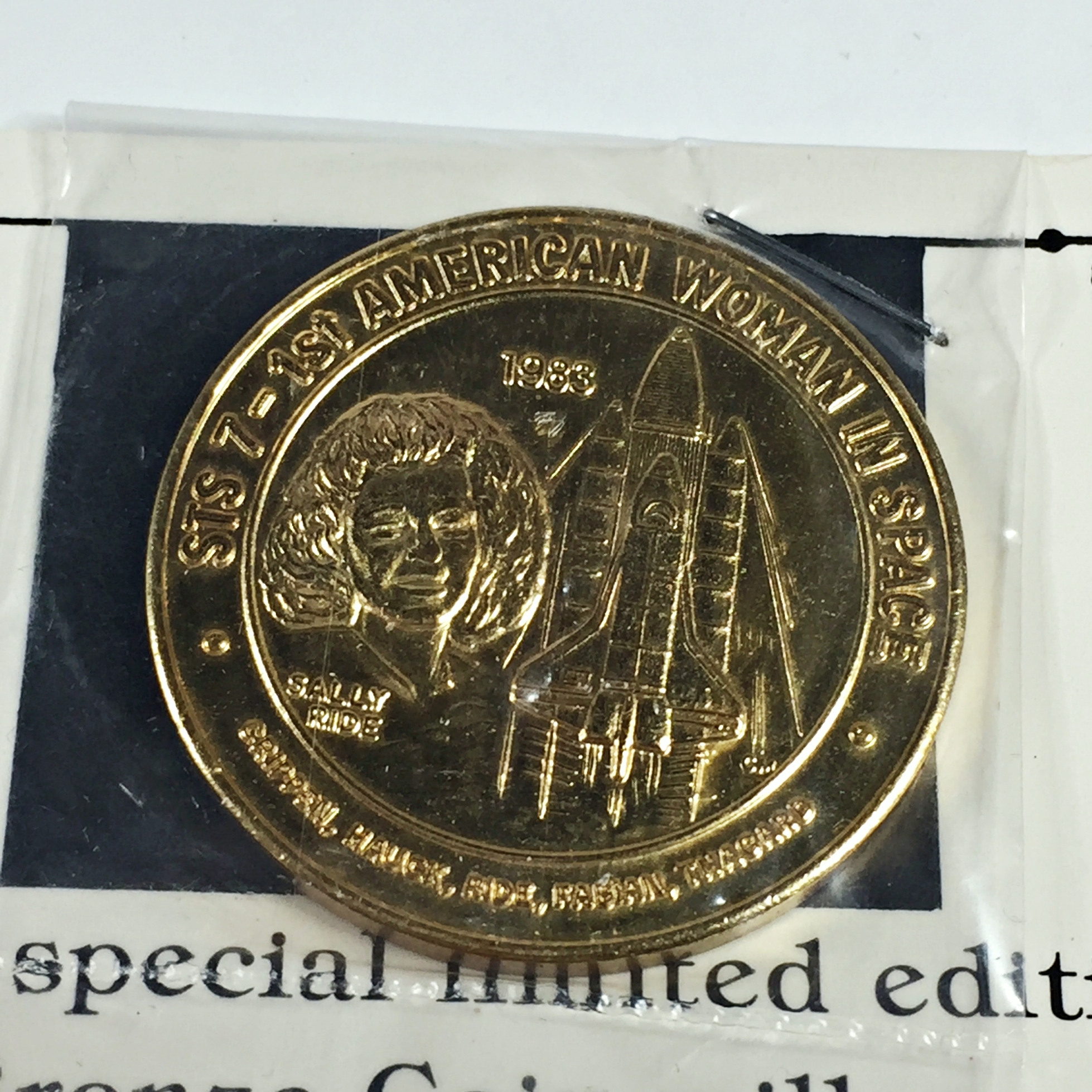 1983 Bronze Coin Commemorating the First Woman in Space on the Orbiter ...