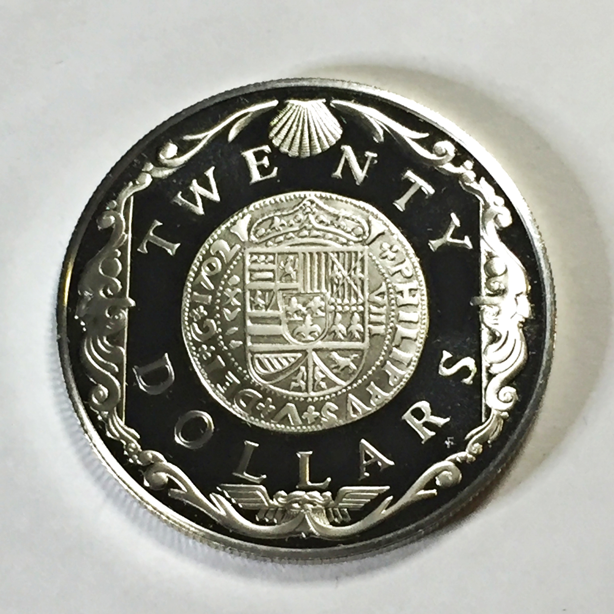 1985 British Virgin Islands Proof Silver $20 (Gold Doubloon ...