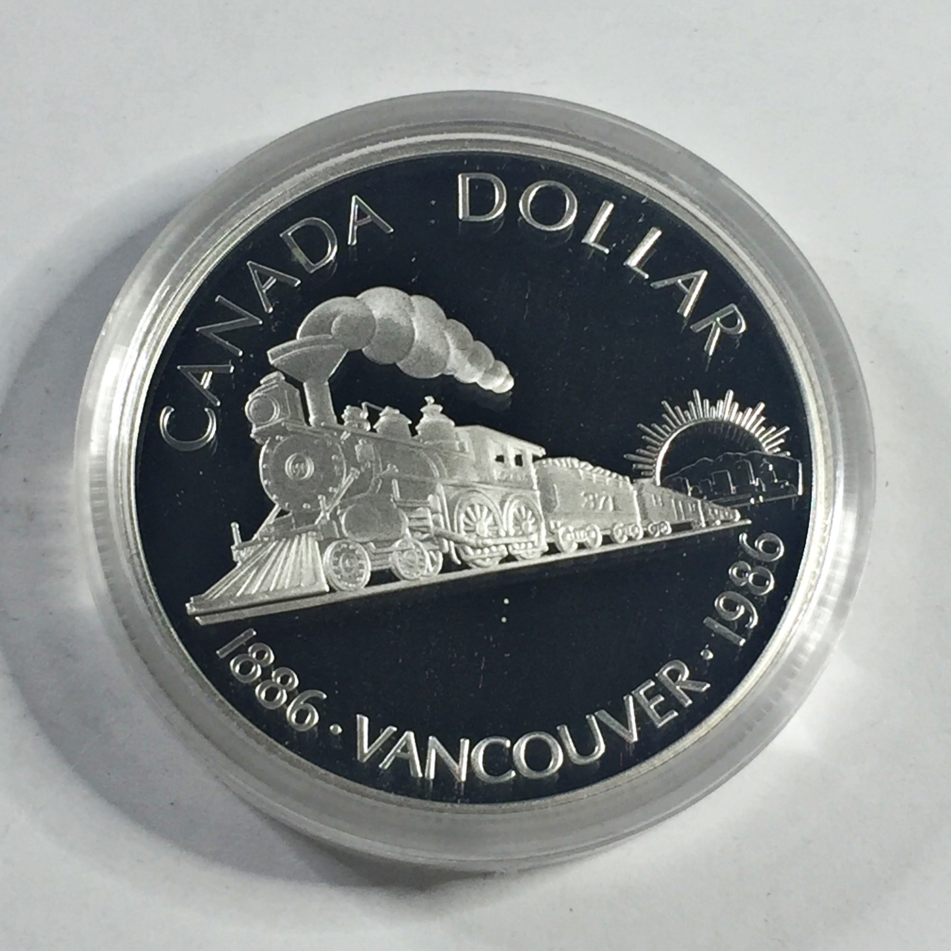 1986 Canada Proof Silver Dollar*Commemorating Vancouver's Centennial*Dcam*In Capsule and Gift ...