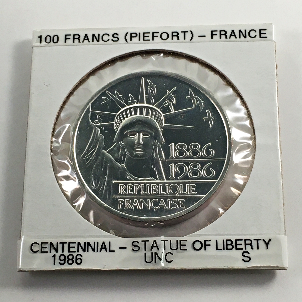 1986 France Silver 100 Francs Statue of Liberty Coin*Brilliant ...