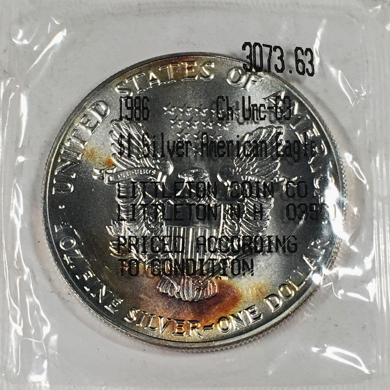 1986 KEY DATE American Silver Eagle*1oz .999 Fine Silver*Graded Choice ...