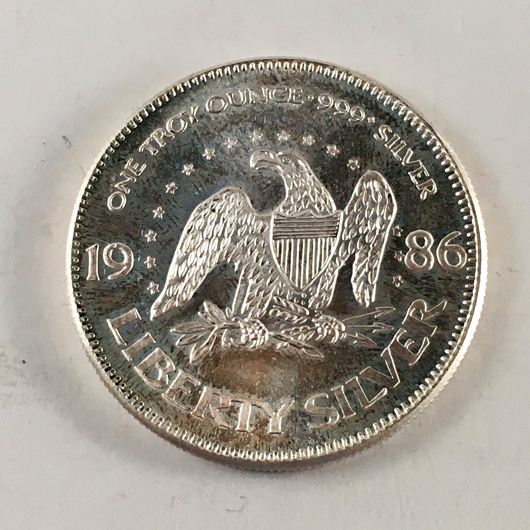 1986 One Troy Ounce .999 Fine Proof Silver*Liberty Silver | Property Room