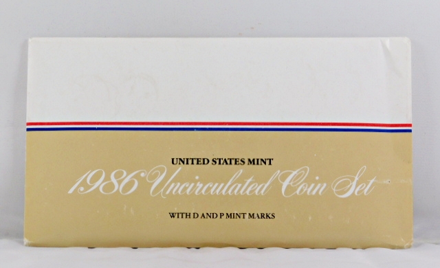 1986 United States Uncirculated Coin Set w/ Both D and P Mint Marks in ...