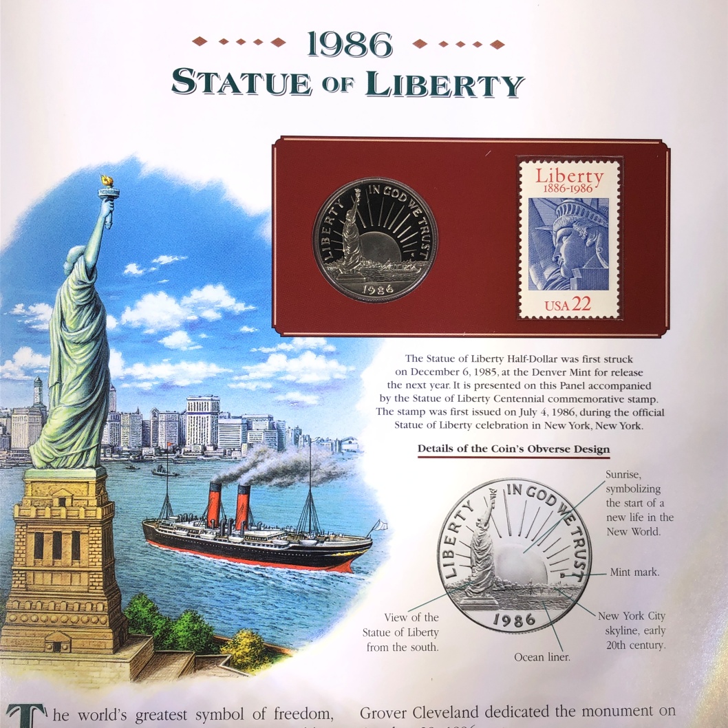 1986-S Liberty/Ellis Island Commemorative Half Dollar PLUS 1986 22c ...