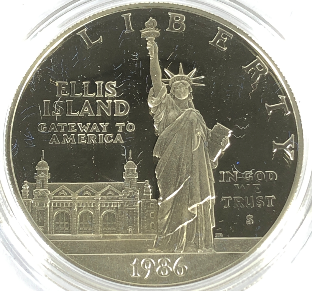 1986-S Liberty/Ellis Island Proof Silver Dollar Commemorative*DCAM*In ...