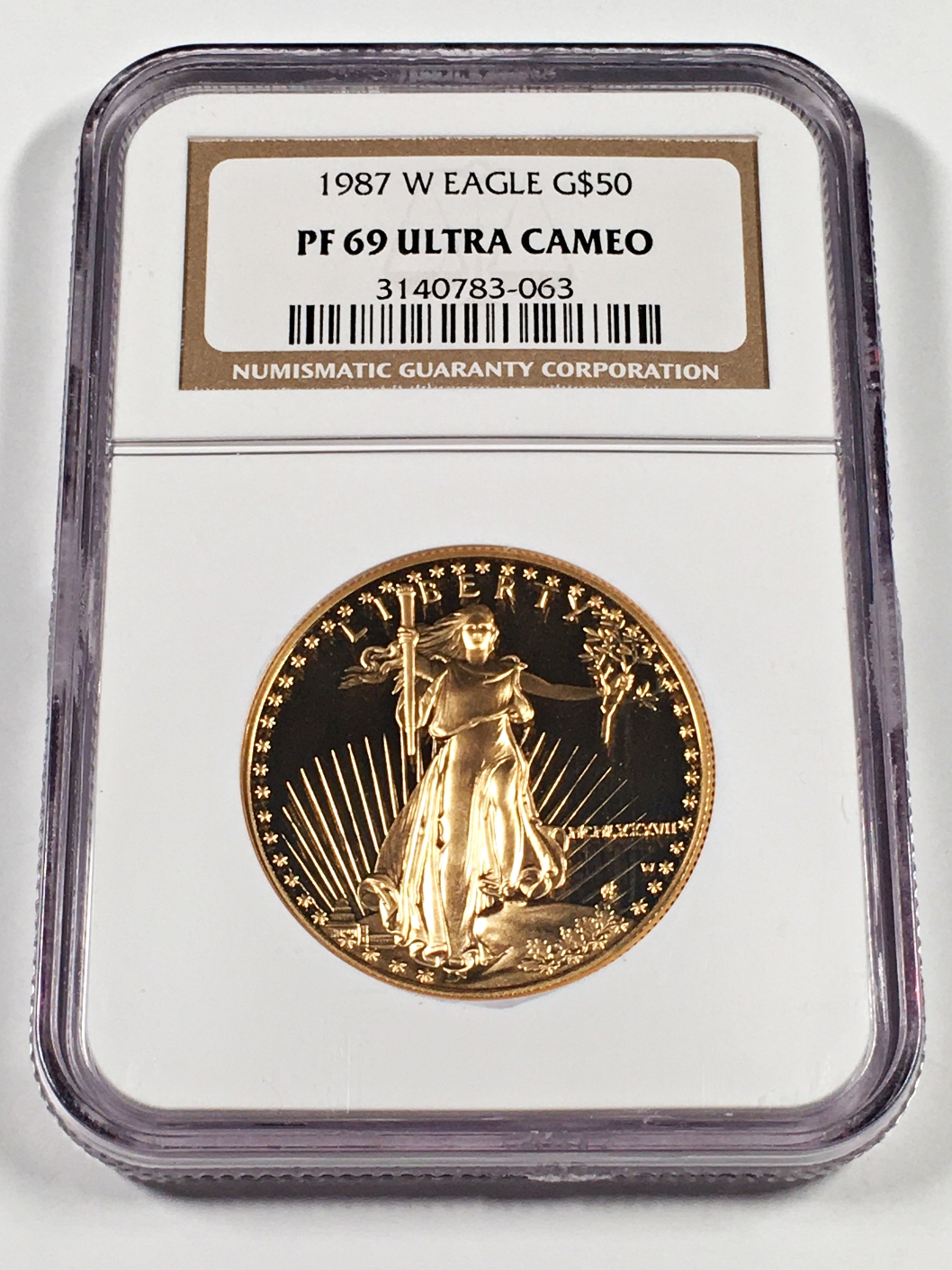 1987-W $50 Proof Gold Eagle*Graded PF69 ULTRA CAMEO by NGC*West Point Mintmark | Property Room