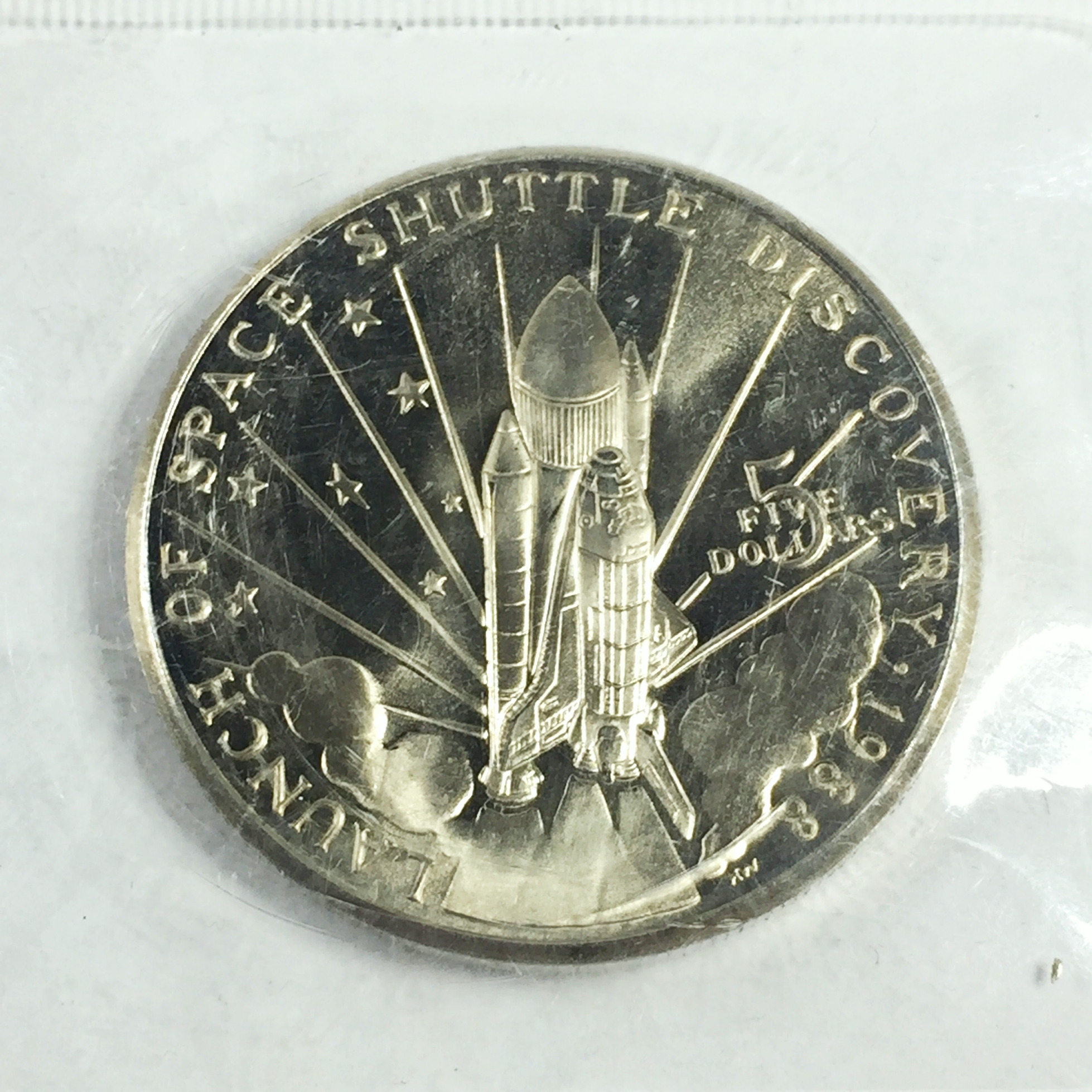1988 Marshall Islands $5 Coin Commemorating the Launch of the Space ...