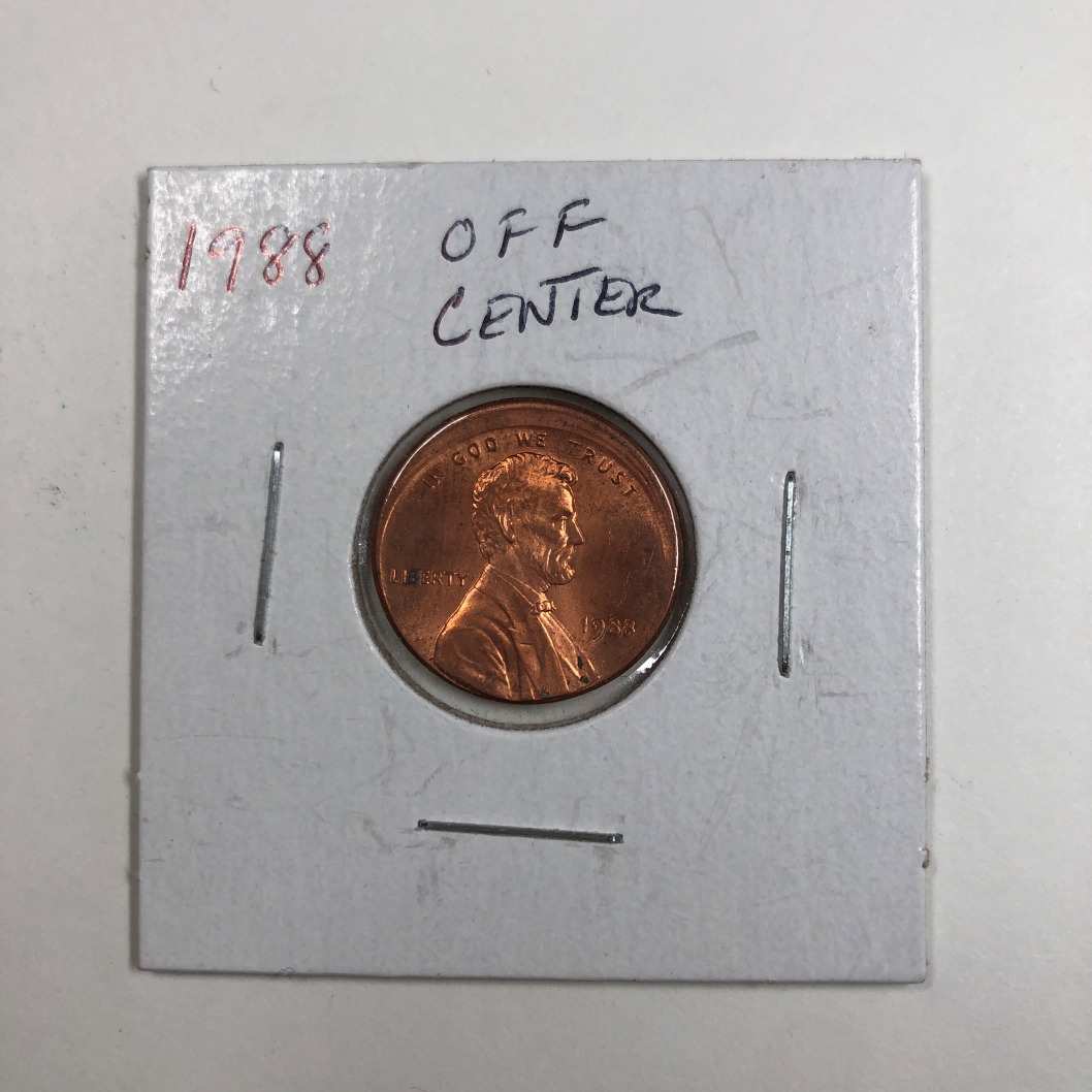 1988 P Lincoln Cent Struck off Center *Error Coin | Property Room