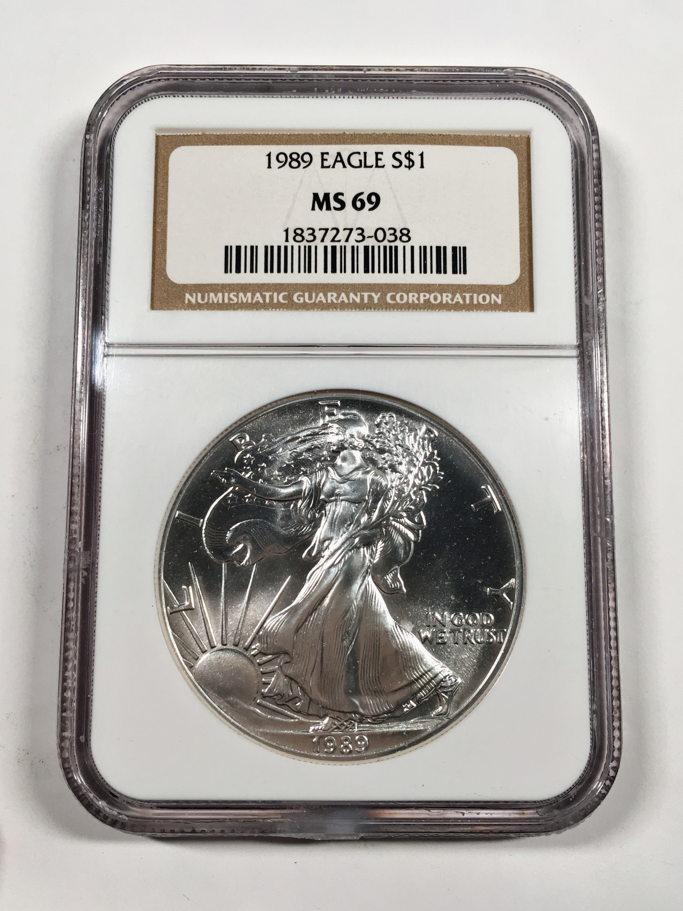 1989 American Silver Eagle*Graded MS69 by NGC*1oz .999 Fine Silver | Property Room