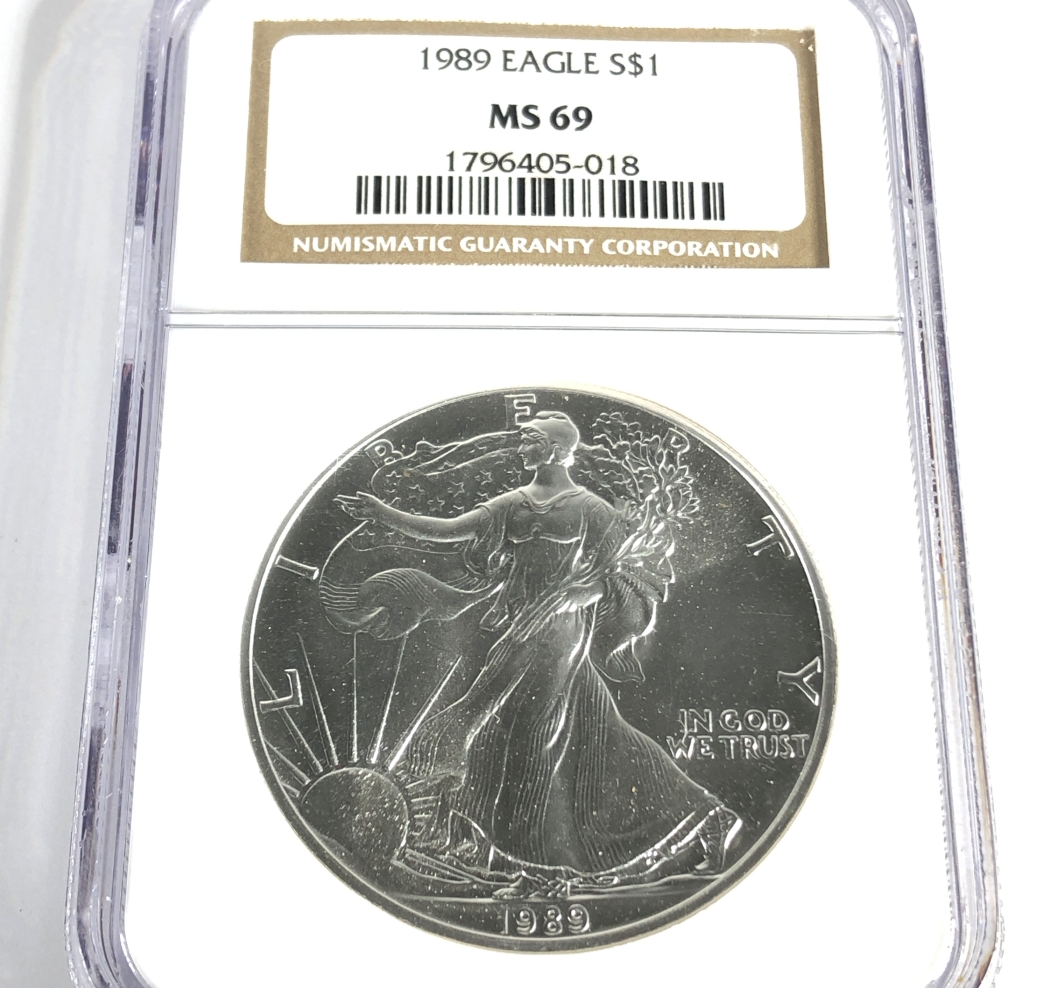 1989 American Silver Eagle*Graded MS69 by NGC*1oz .999 Fine Silver | Property Room