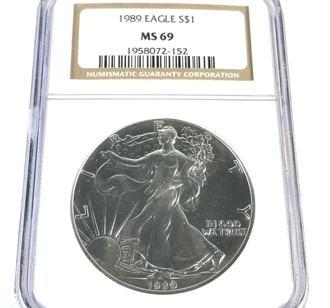 1989 American Silver Eagle*Graded MS69 by NGC*1oz .999 Fine Silver | Property Room