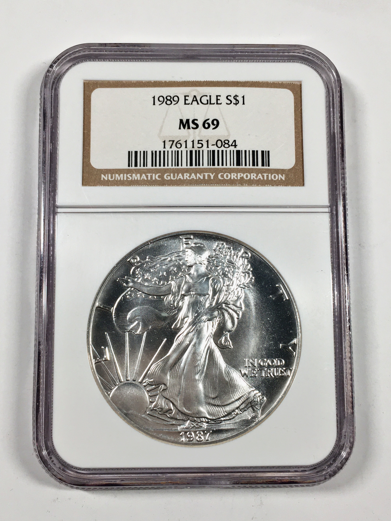 1989 American Silver Eagle*Graded MS69 by NGC*1oz .999 Fine Silver | Property Room
