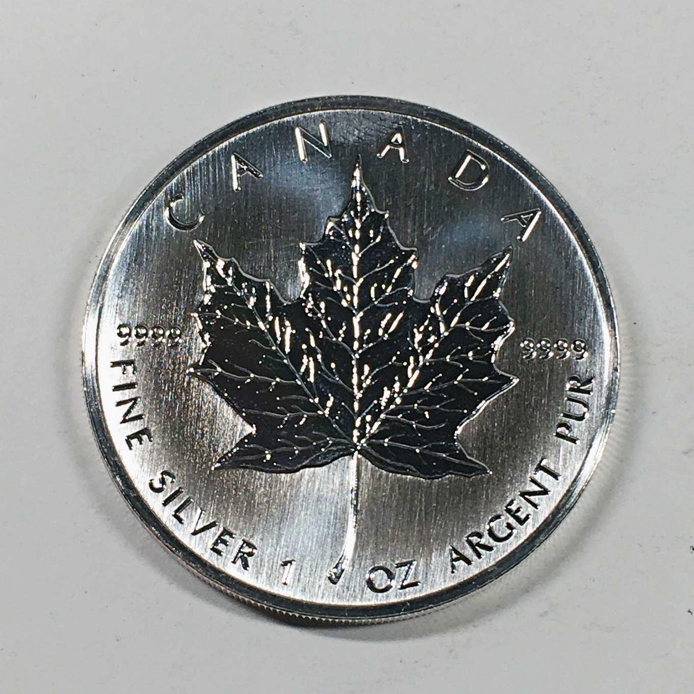 1989 Canada Silver $5 Maple Leaf Coin*1oz .9999 Fine Silver*Brilliant ...