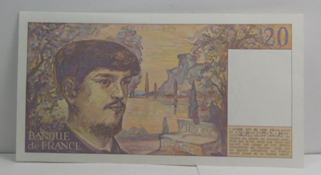 1989 France 20 Francs Crisp Uncirculated Bank Note | Property Room