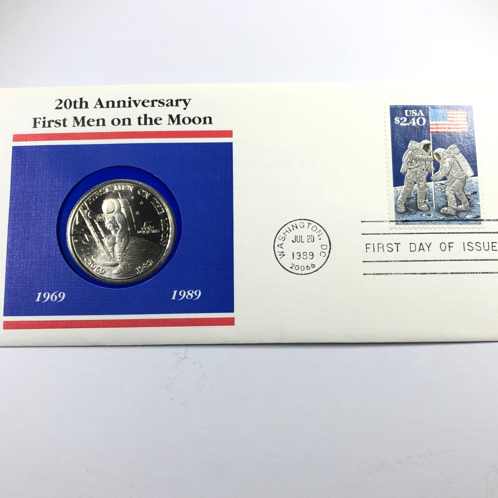 1989 Marshall Islands $5 Commemorative Coin*20th Anniversary/First Men ...