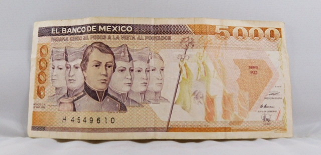1989 Mexico 5000 Pesos Bank Note | Property Room