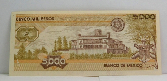 1989 Mexico 5000 Pesos Crisp Uncirculated Banknote | Property Room