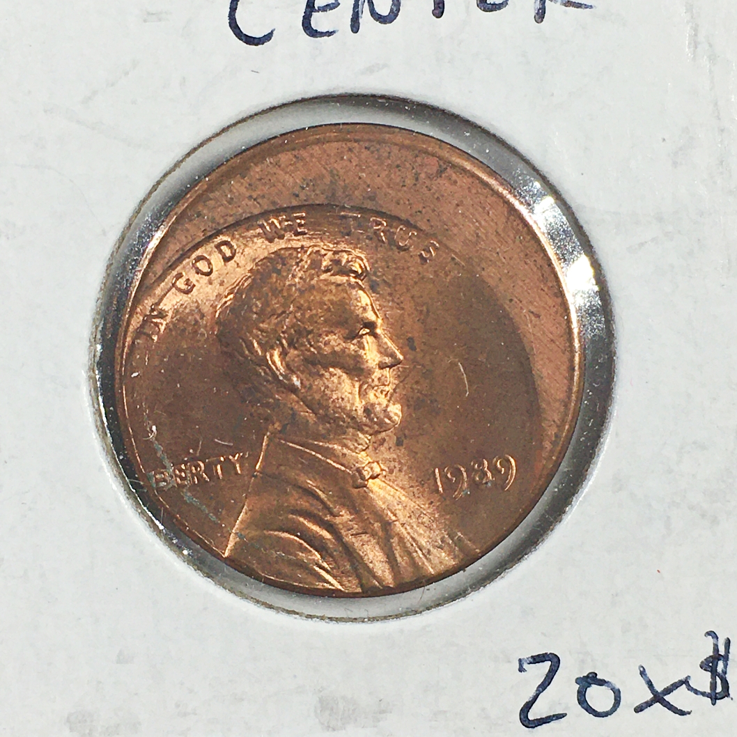 1989 OFF CENTER Lincoln Head Memorial Cent*High Grade Red | Property Room