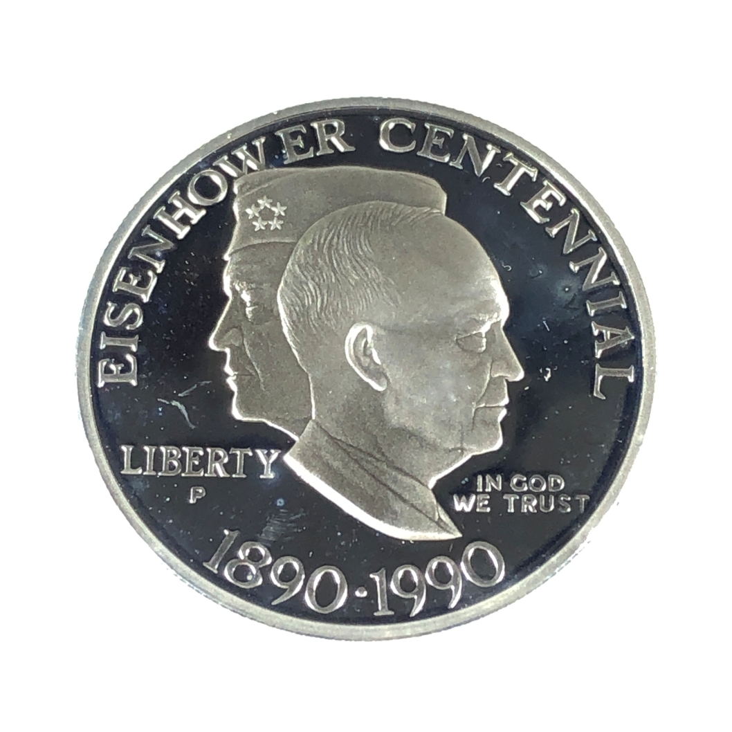 1990-P Eisenhower Centennial Commemorative Proof Silver Dollar*Deep Cameo*In Protective Capsule ...