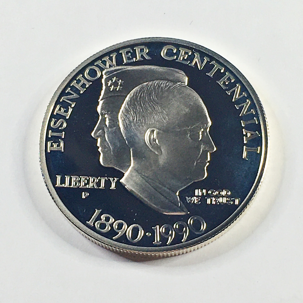 1990-S Proof Eisenhower Centennial Commemorative Silver Dollar*Deep Cameo | Property Room