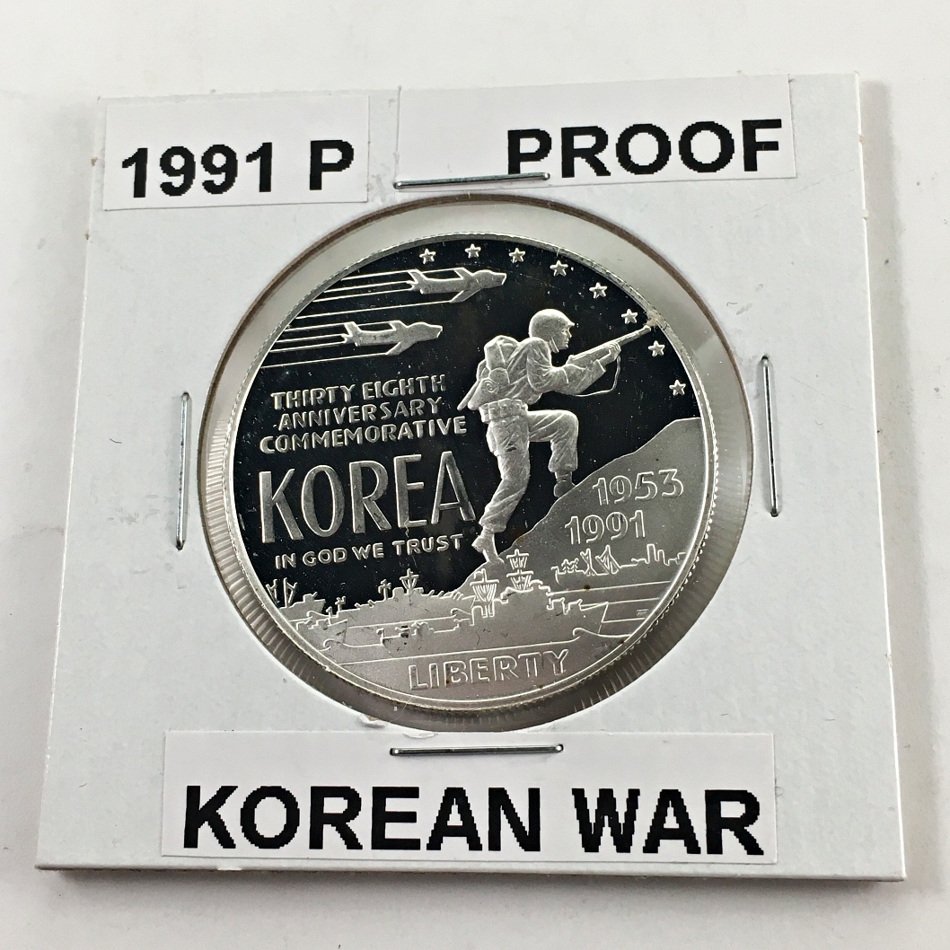 1991-P Korean War Commemorative Proof Silver Dollar*Deep Cameo ...