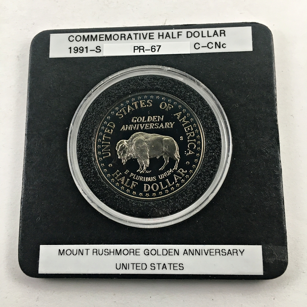 1991-S Mt. Rushmore Golden Anniversary Commemorative Half Dollar*Proof ...