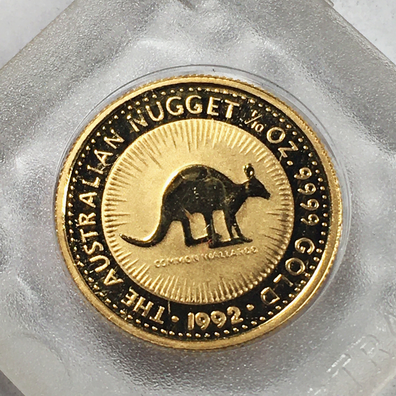 1992 Australia $15 Gold Kangaroo Nugget Coin*1/10oz .9999 Fine Gold ...