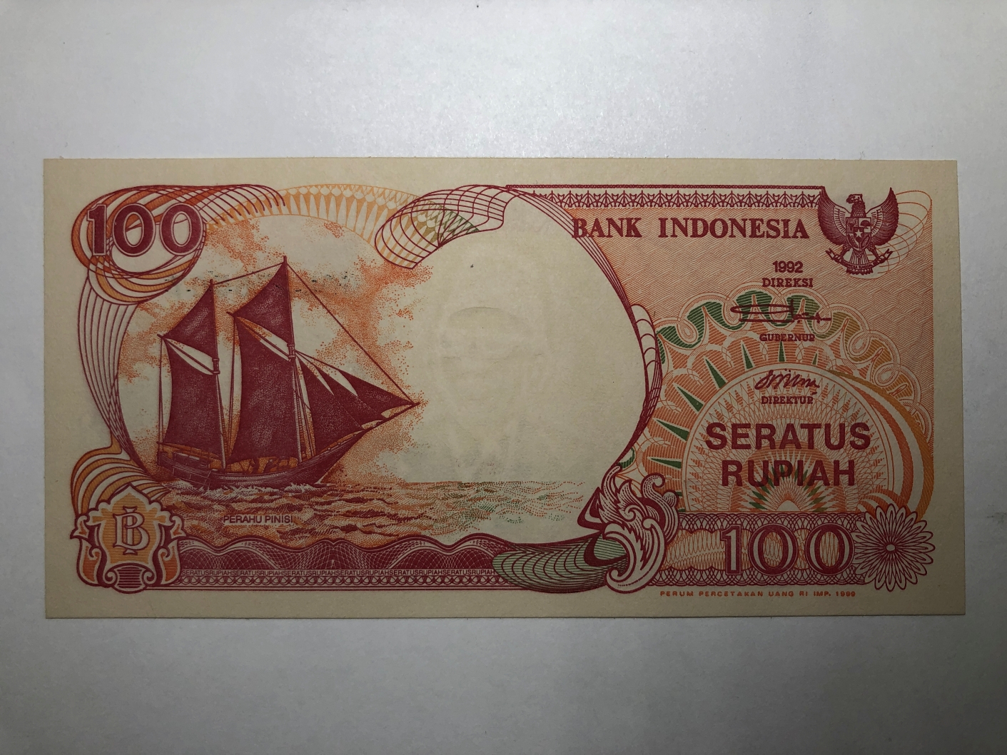 1992 Indonesia 100 Rupiah Crisp Uncirculated Bank Note | Property Room