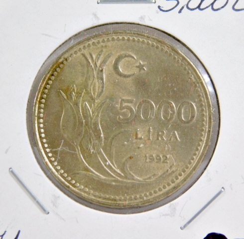 1992 Turkey 5000 Lira - High Grade | Property Room