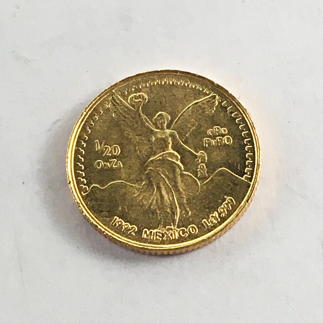 1992Mo Mexico 1/20th Onza Coin*1/20oz .9999 Gold*High Grade | Property Room
