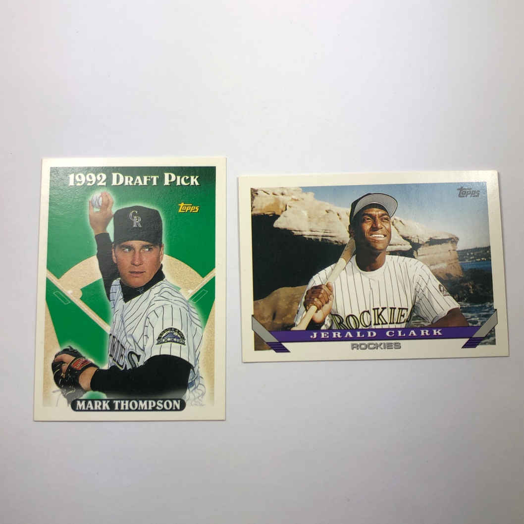 1993 Rookie JERALD CLARK and 1992 Draft Pick MARK THOMPSON Baseball ...
