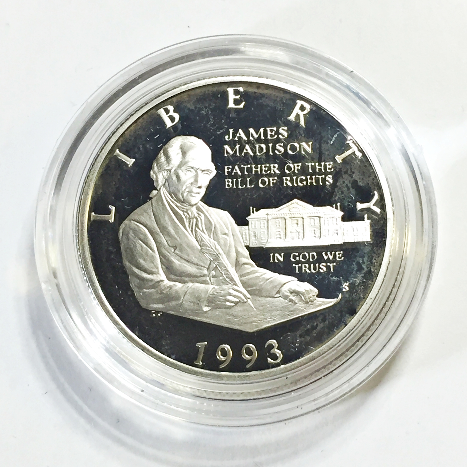 1993-S Proof Bill of Rights/James Madison Commemorative Silver Half ...