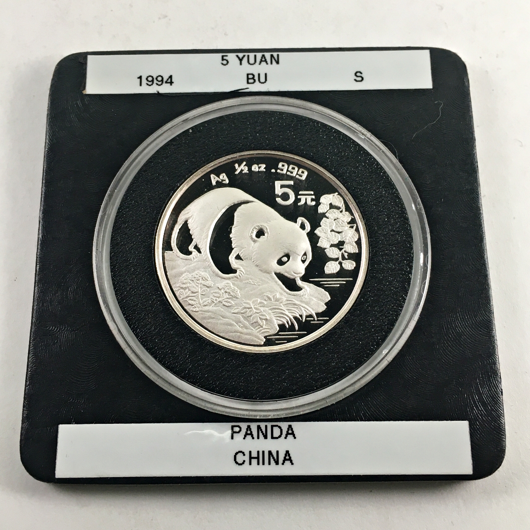 1994 China Proof Silver 5 Yuan Panda*DCAM*1/2oz .999 Silver*In Capsule ...