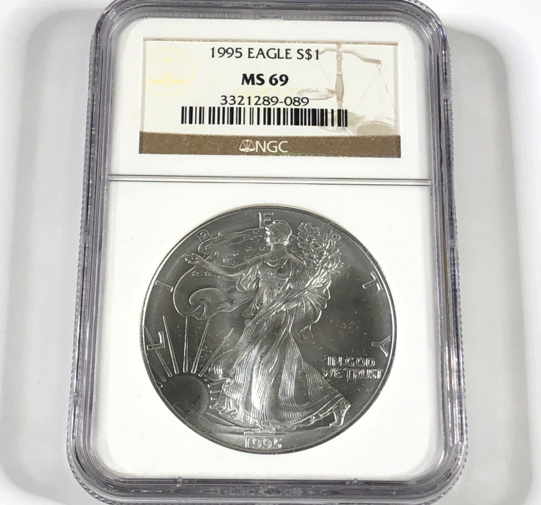 1995 American Silver Eagle*1oz .999 Fine Silver*Graded MS69 by NGC ...
