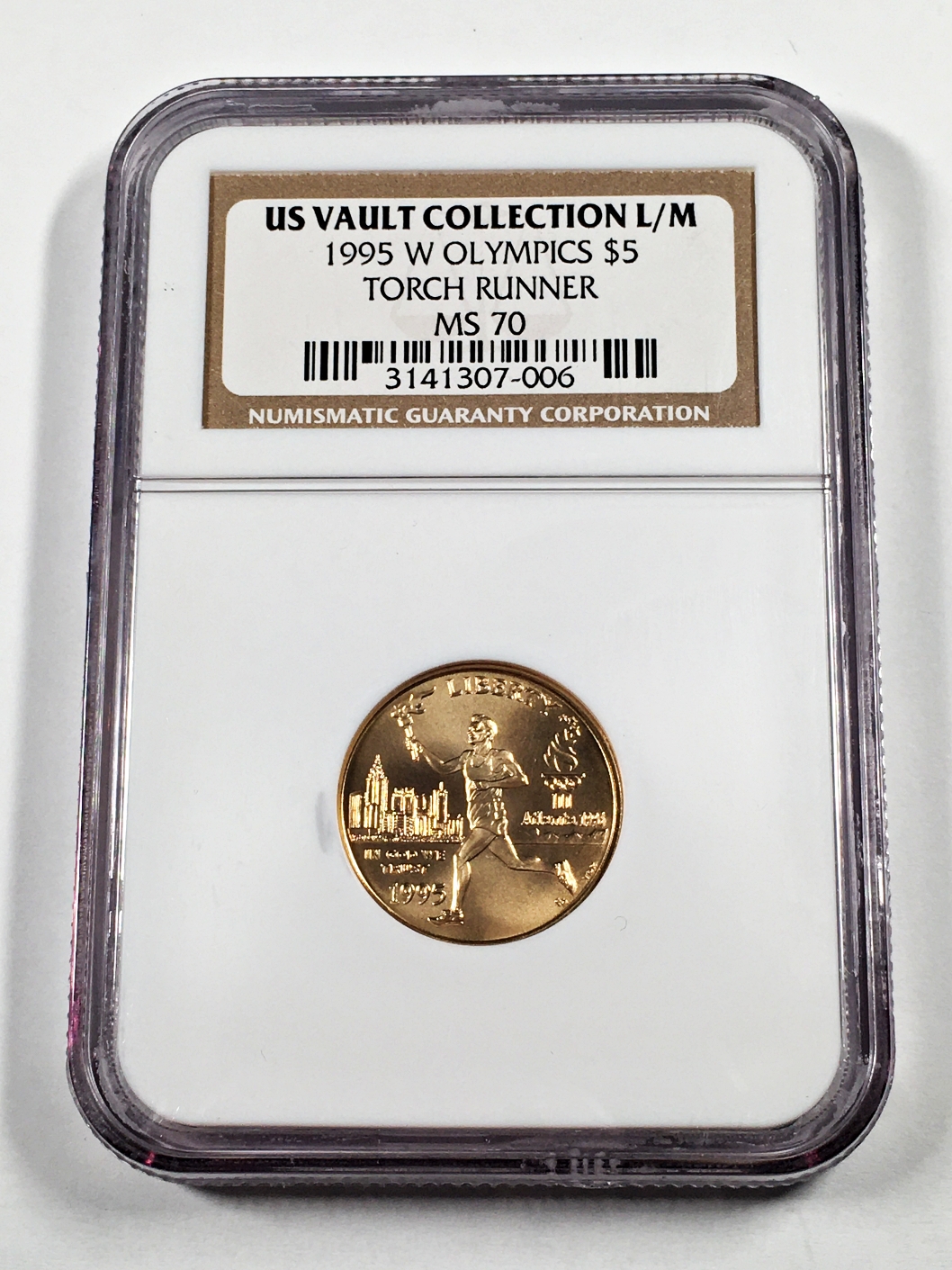 1995-W Olympics $5 Torch Runner Gold US Vault Collection Coin*Graded ...