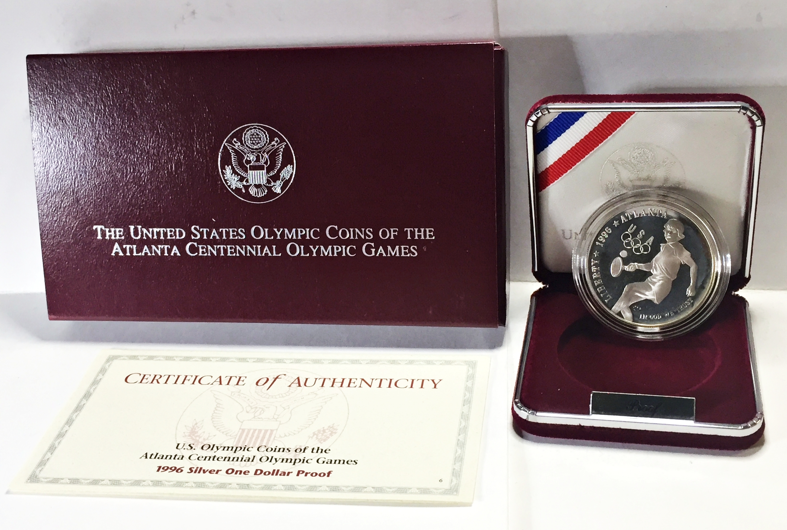1996-P US Olympic Tennis Coin of the Atlanta Centennial Proof ...